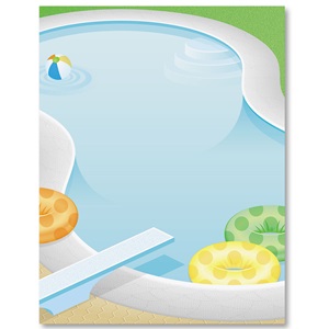 Pool Party Border Papers | PaperDirect's