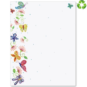 Floral Butterflies Border Papers | PaperDirect's