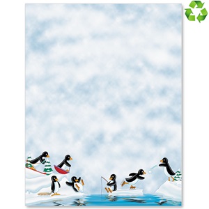 Playful Penguins Border Papers | PaperDirect's