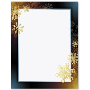 Snowflake Flurry Specialty Border Papers | PaperDirect's